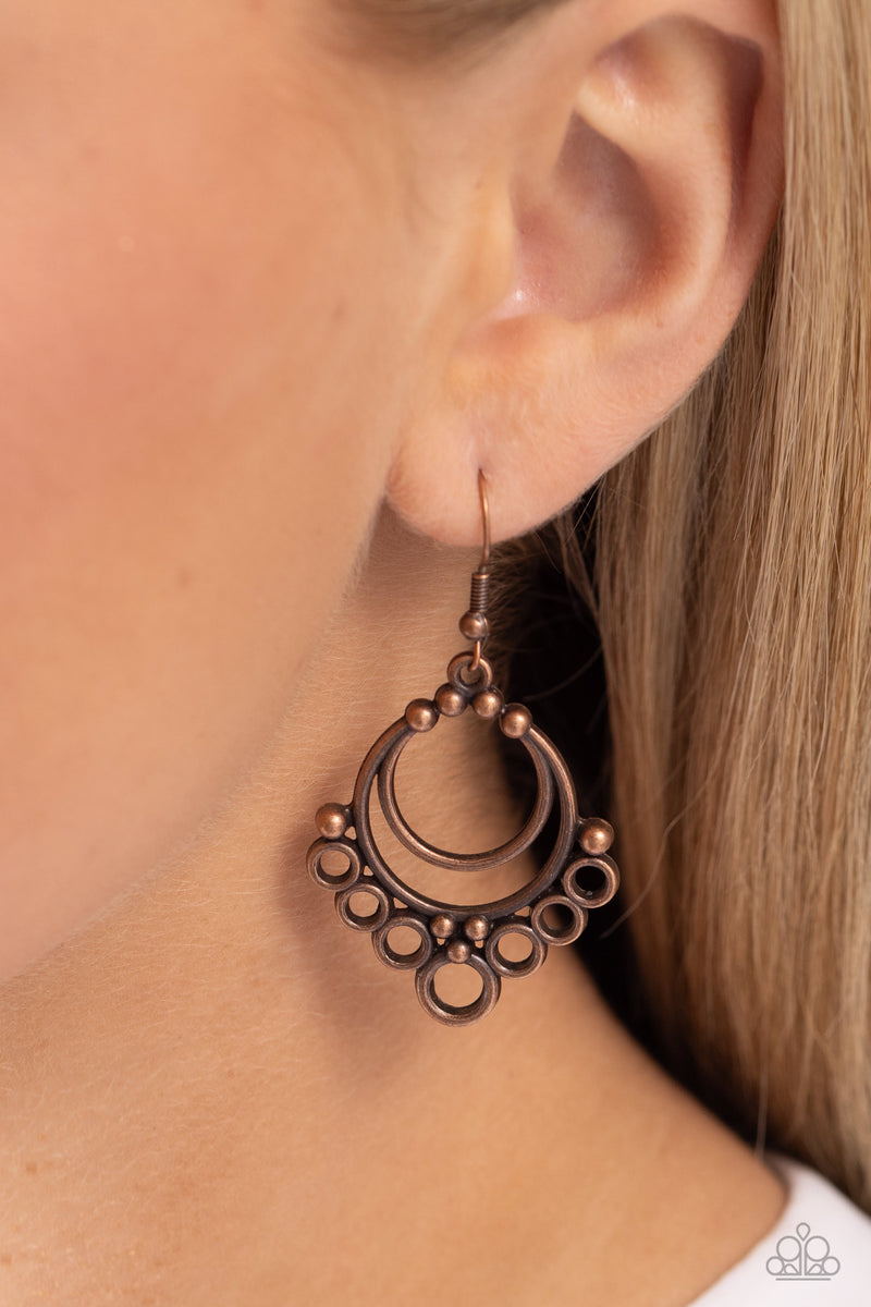 Rustic Rotary - Copper Circle Earrings – Sugar Bee Bling - Paparazzi ...