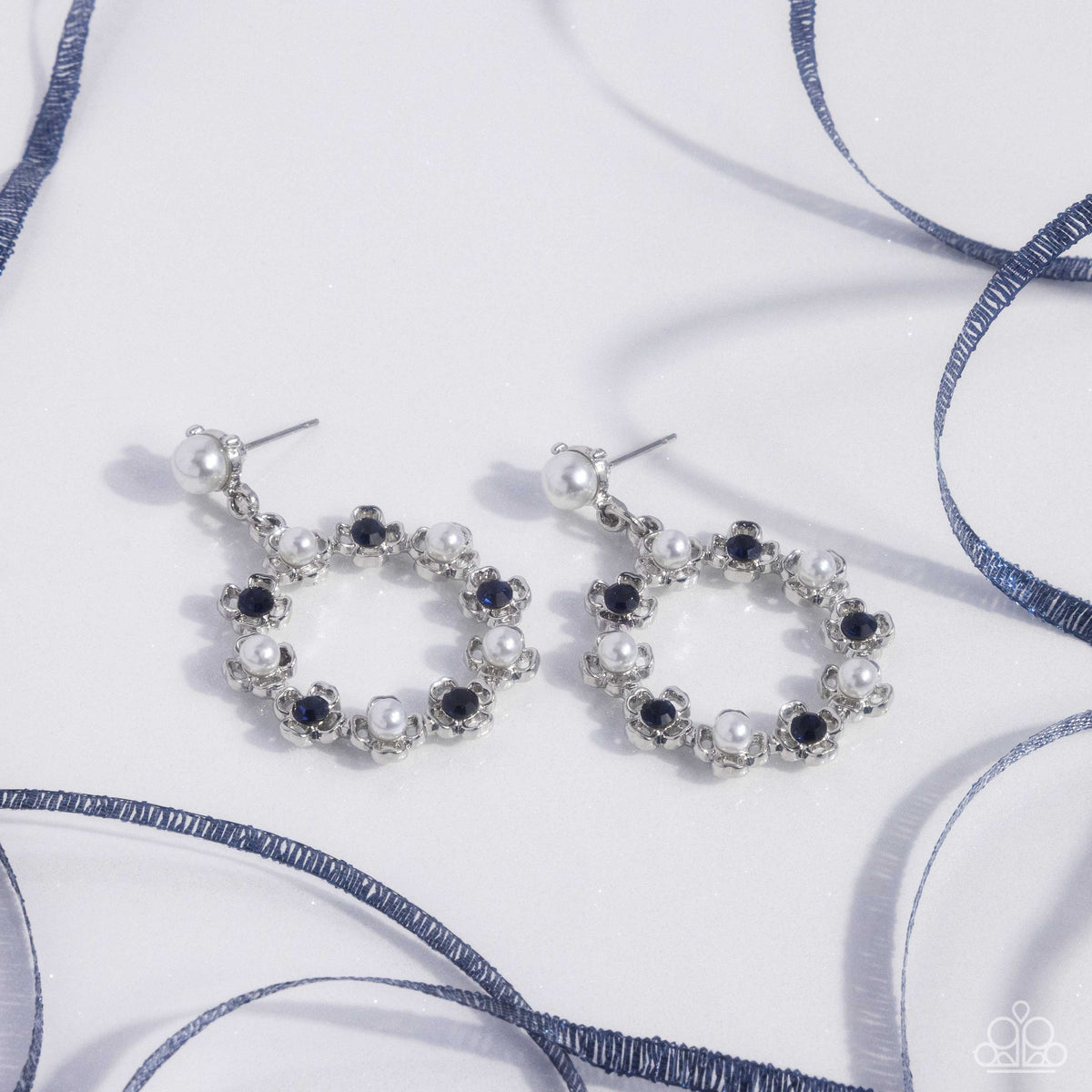 Unforgettably Uptown - Blue White Pearl Silver Earrings – Sugar Bee ...