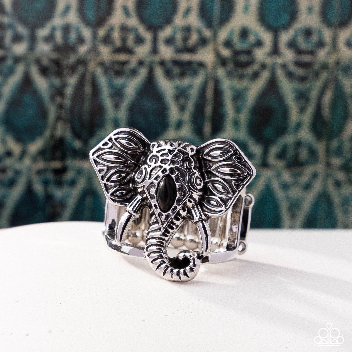 Elephant Erudite - Black Stone Silver Ring – Sugar Bee Bling ...