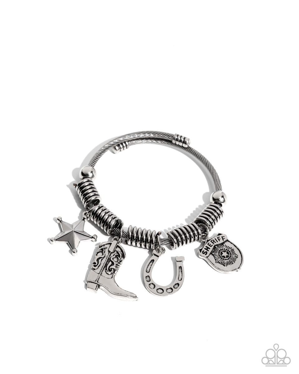 New Sheriff in Town - Silver Charm Western Bracelet – Sugar Bee Bling ...