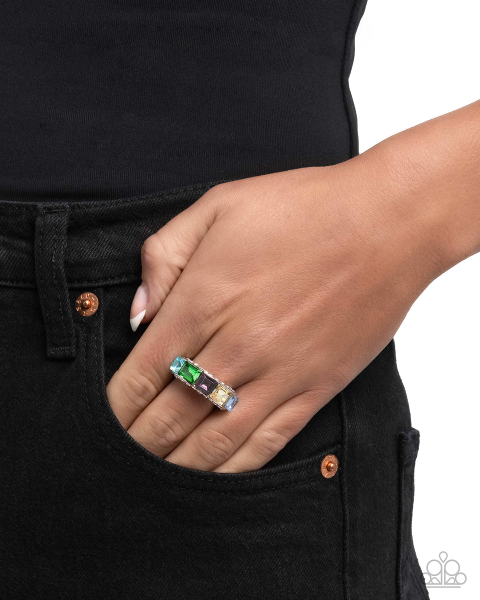 Traditional Treasure - Multi Color Gem Silver Ring – Sugar Bee Bling ...