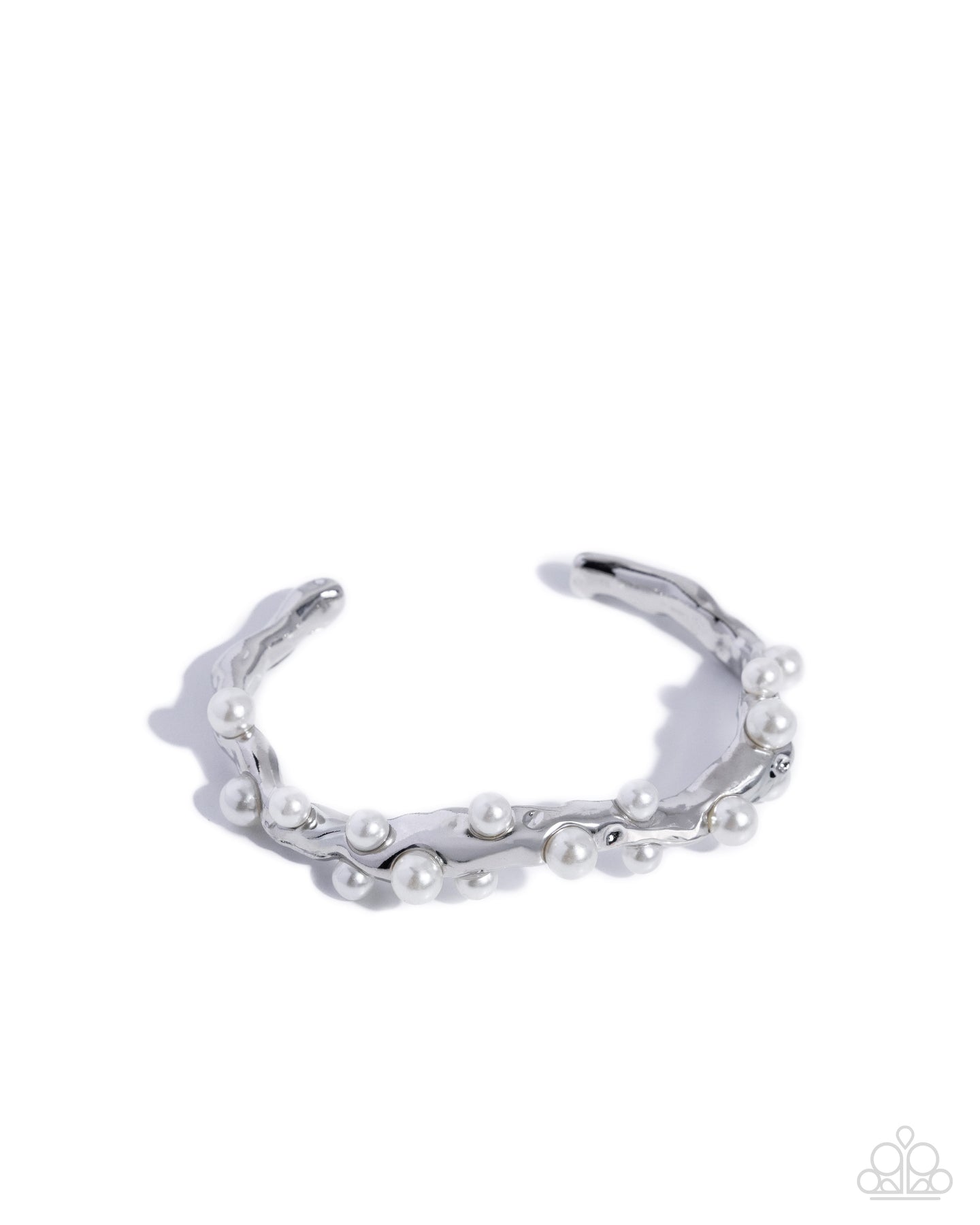Royal Touch - White Pearl Silver Cuff Bracelet – Sugar Bee Bling ...
