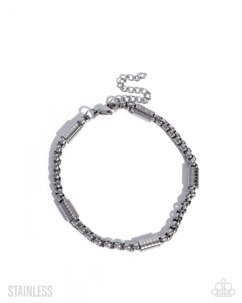 Brash Barricade - Silver Stainless Steel Urban Bracelet – Sugar Bee ...