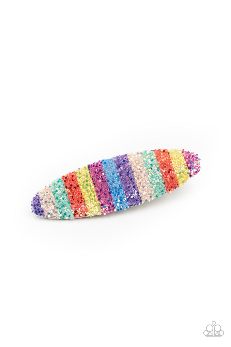 My Favorite Color is Rainbow - Multi Colored Sequin Rainbow Hair Clip ...