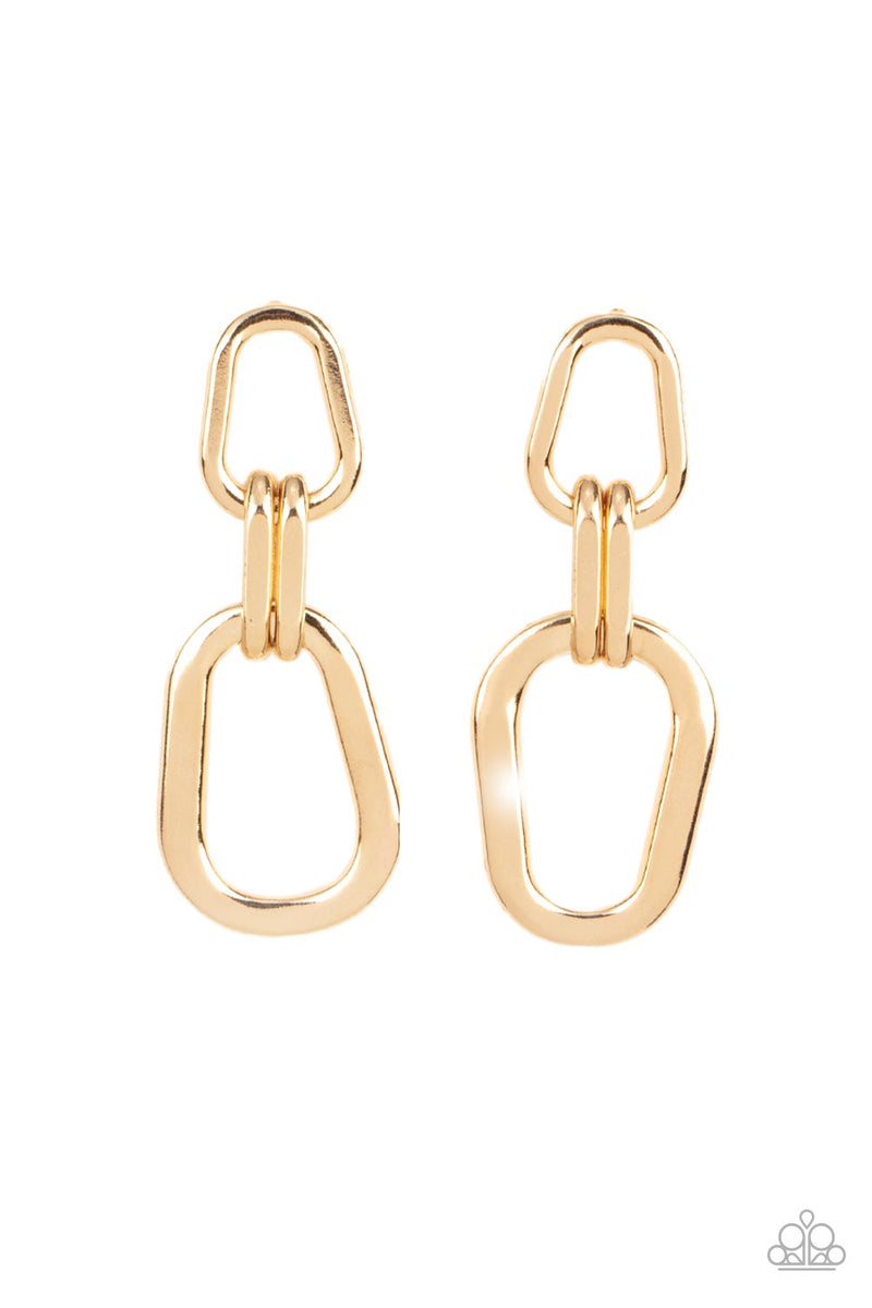 Harmonic Hardware - Gold Link Post Earrings - Paparazzi – Sugar Bee ...