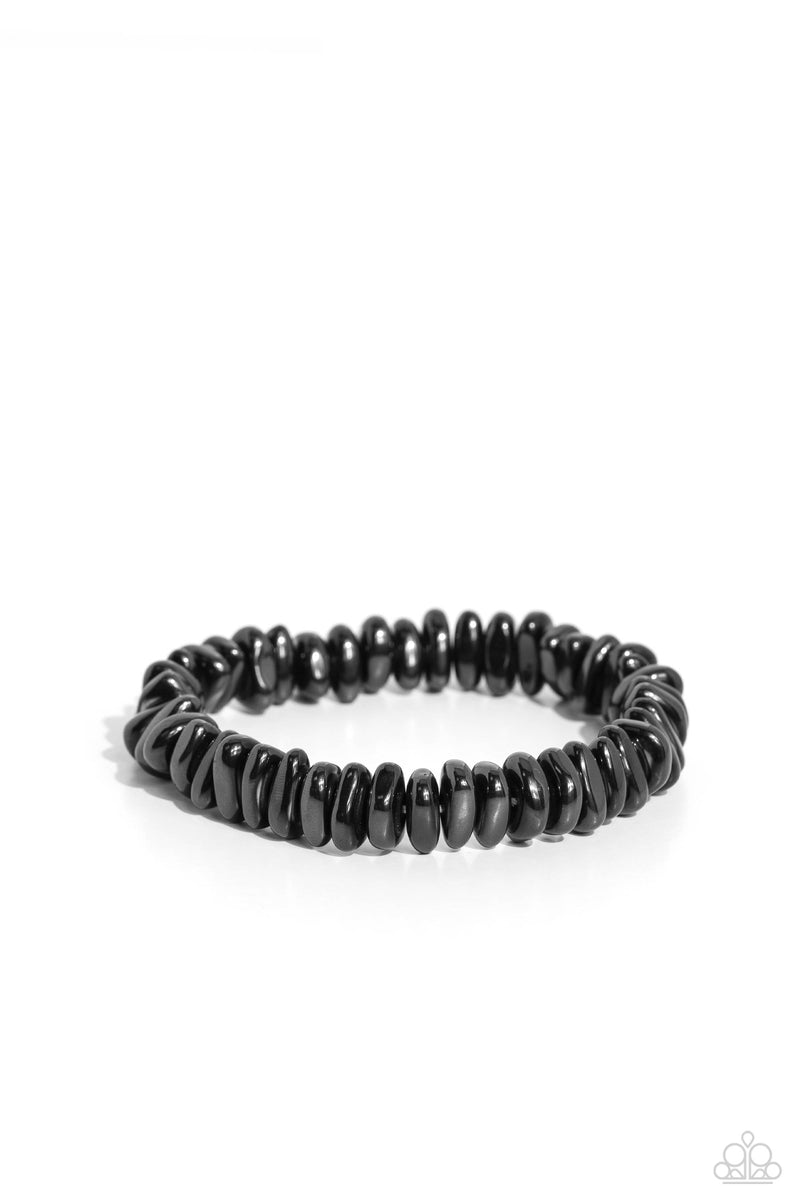 Monochromatic Mechanic - Black Gunmetal Bead Urban Stretchy Bracelet ...